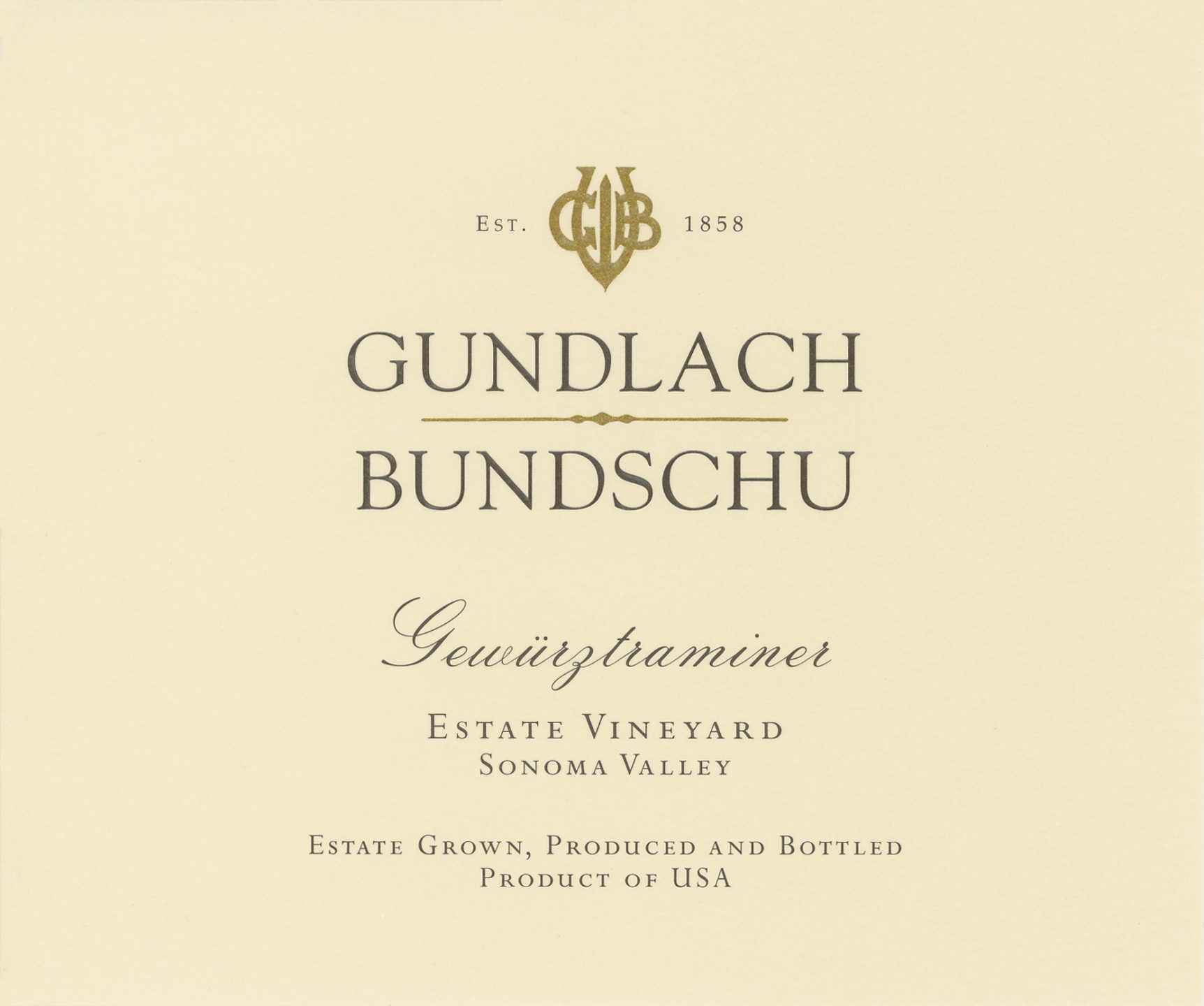 Trade & Media: Wines: Gewürztraminer - Gundlach Bundschu Winery